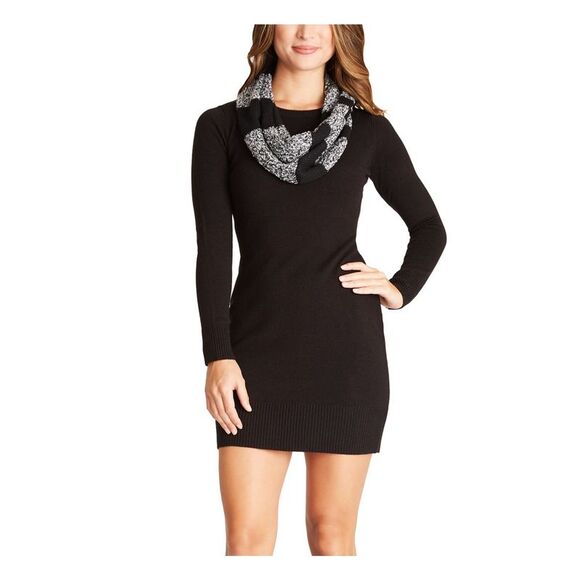 BCX | Dresses | Nwt Bcx Dress Womens Black Long Sleeve Crew Neck Short ...